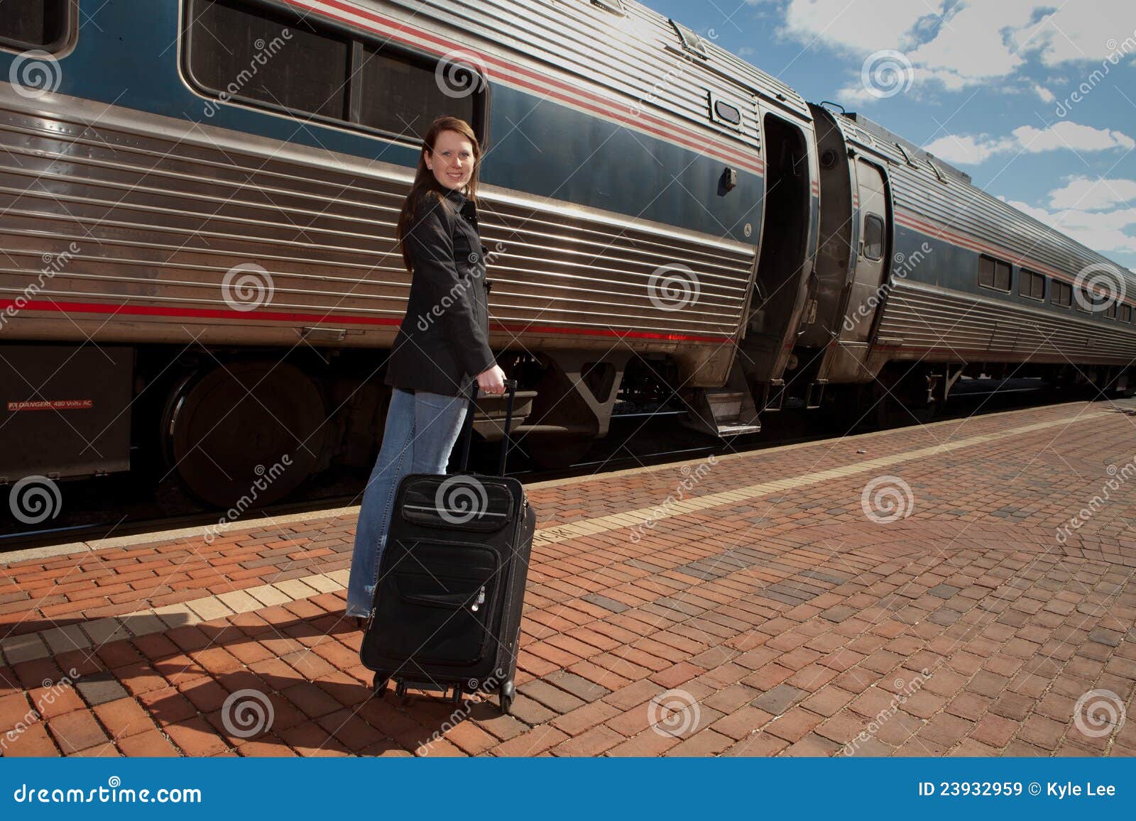 Getting on a train stock image. Image of public, vacation - 23932959