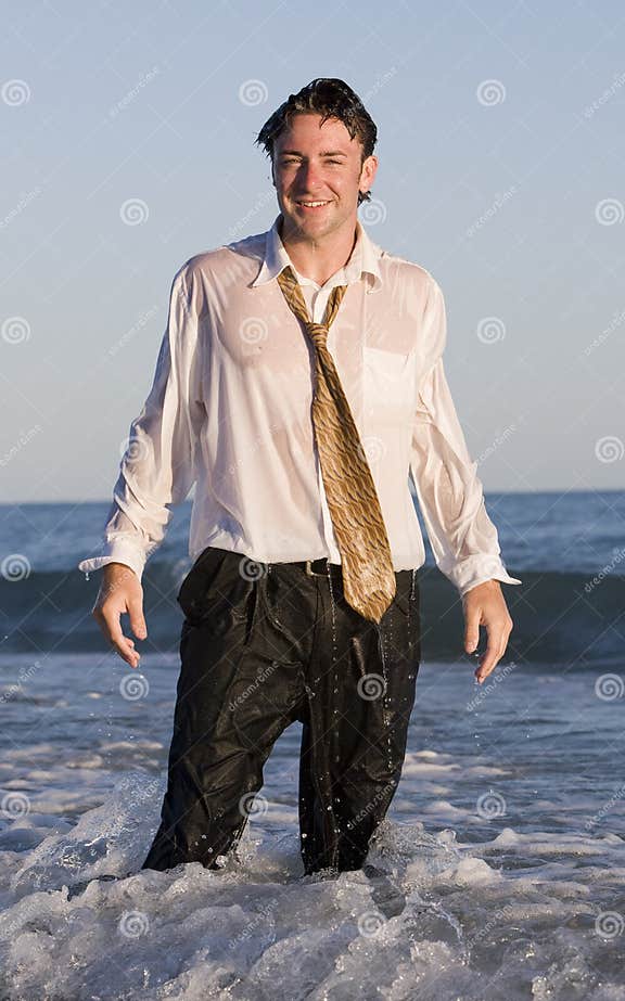 Getting Wet on the Job stock photo. Image of outside, marketing - 9661492