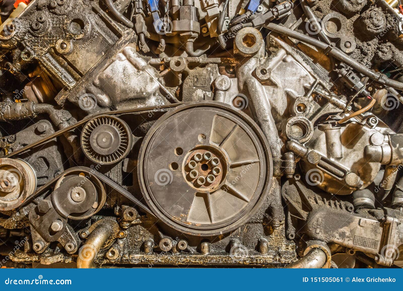 Getting Work Done on Old Engine To Be Rebuilt Stock Image - Image of ...