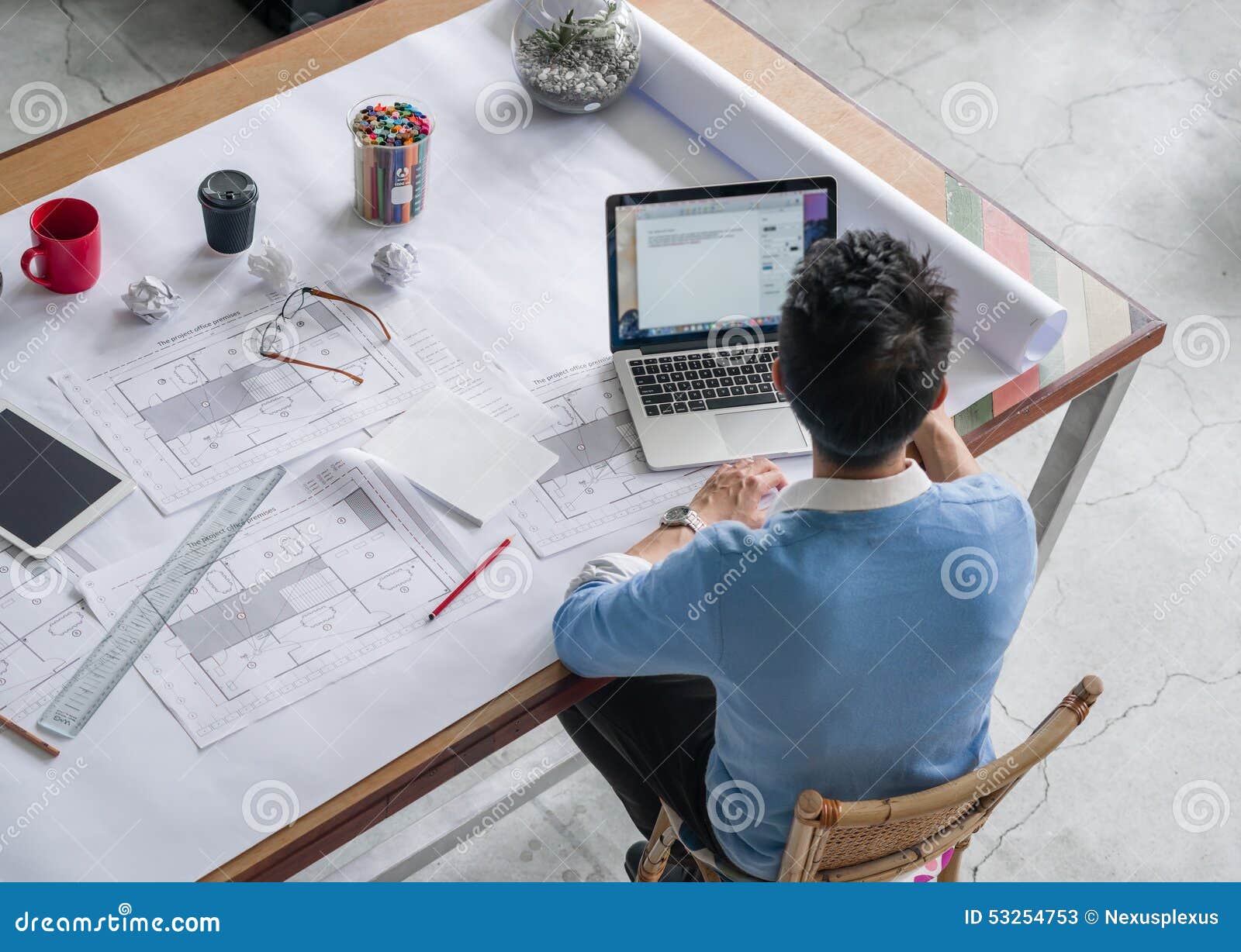 Getting Your House Plan Ready Stock Image - Image of construction, plan ...