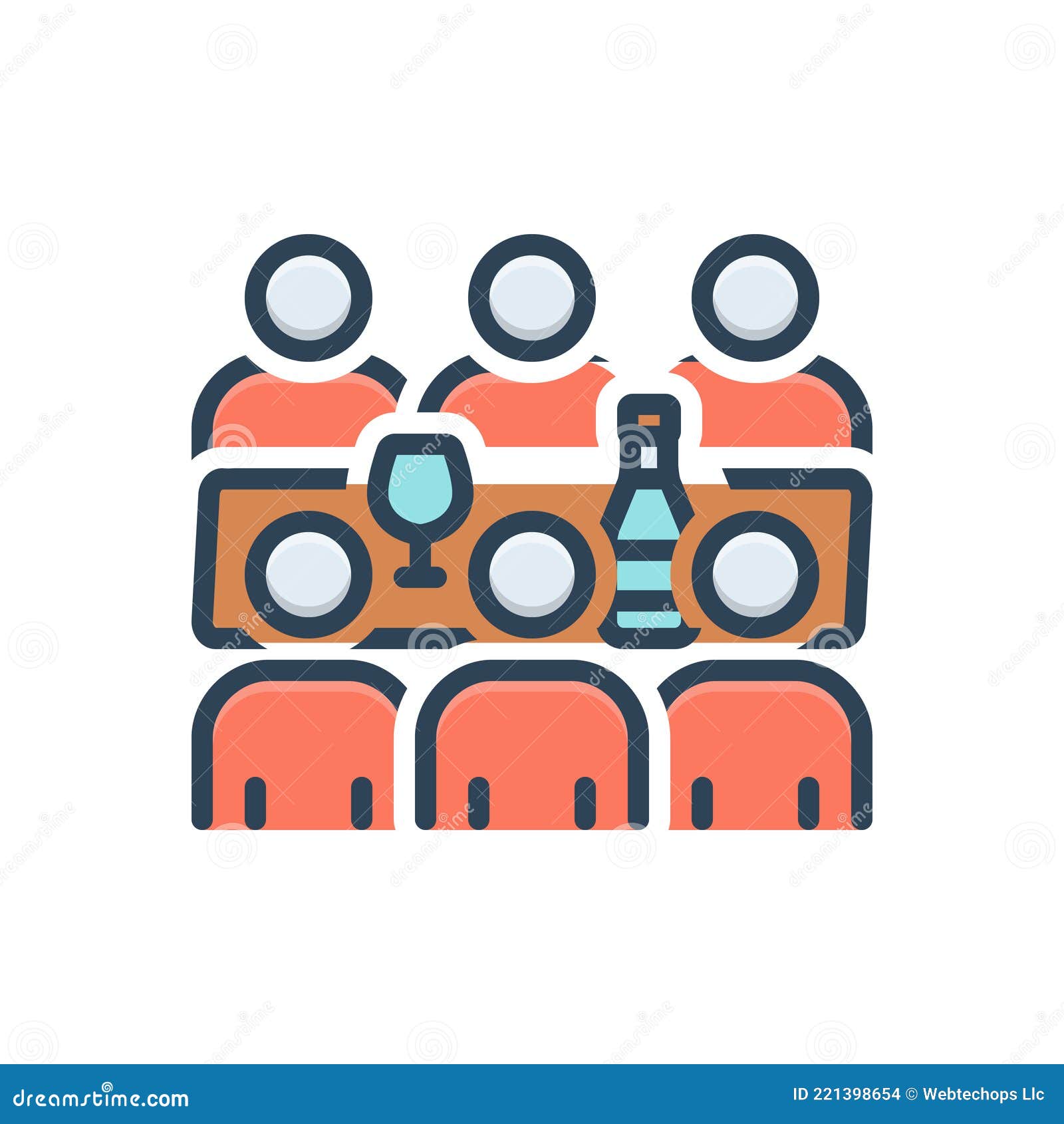 Color Illustration Icon for Gettogether, Friends and Celebrating Stock ...