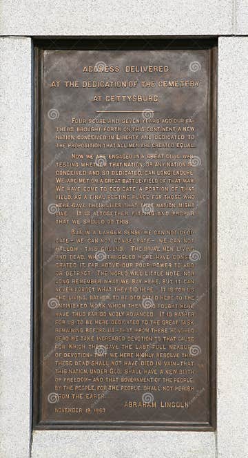 Gettysburg Address Transcript Editorial Photography - Image of stone ...
