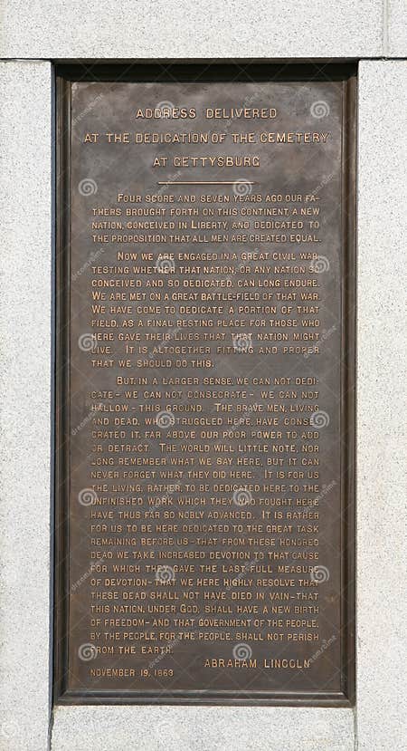 Gettysburg Address Transcript Editorial Photography - Image of stone ...