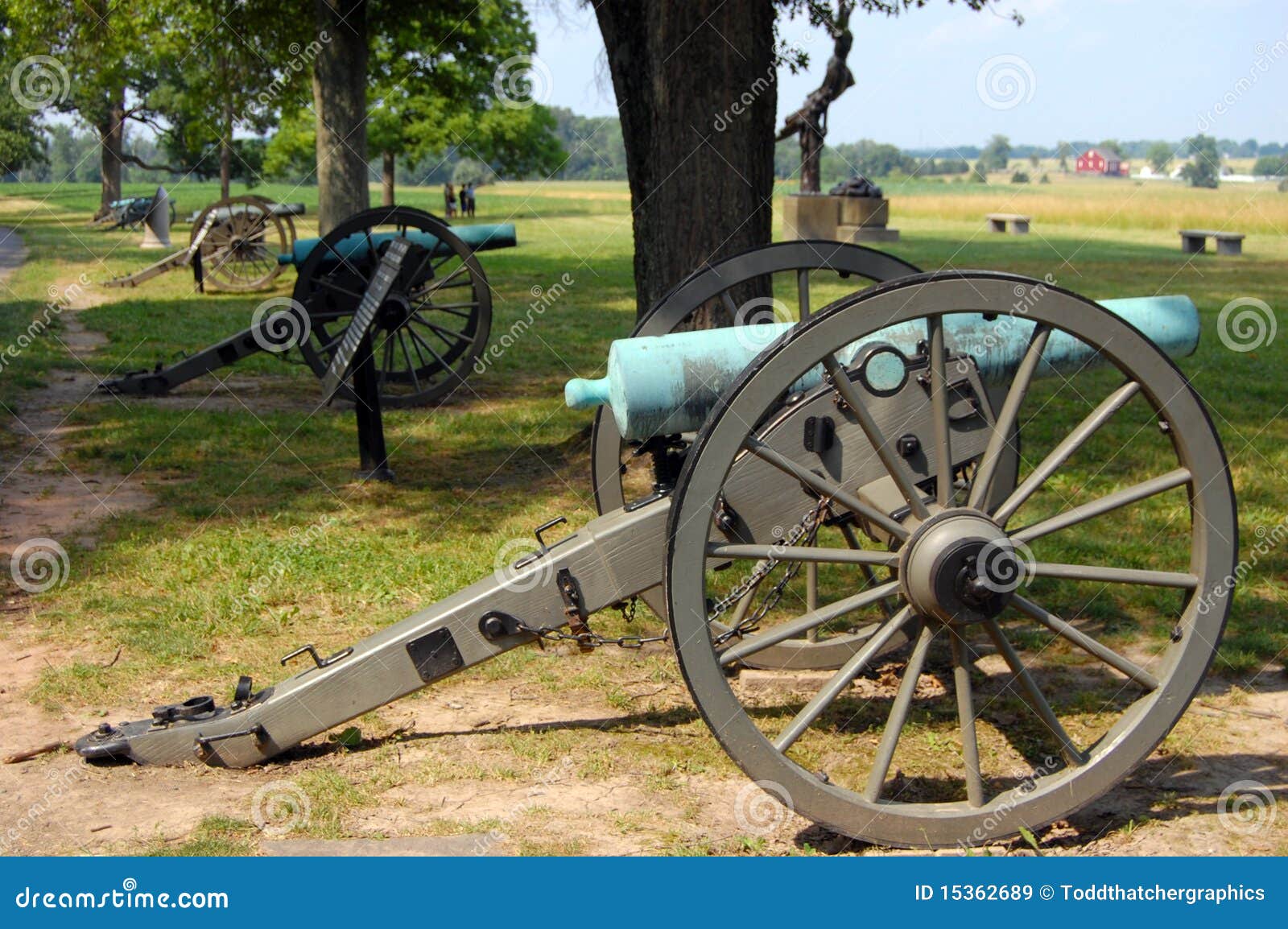 Gettysburg cannon line stock image. Image of historic - 15362689