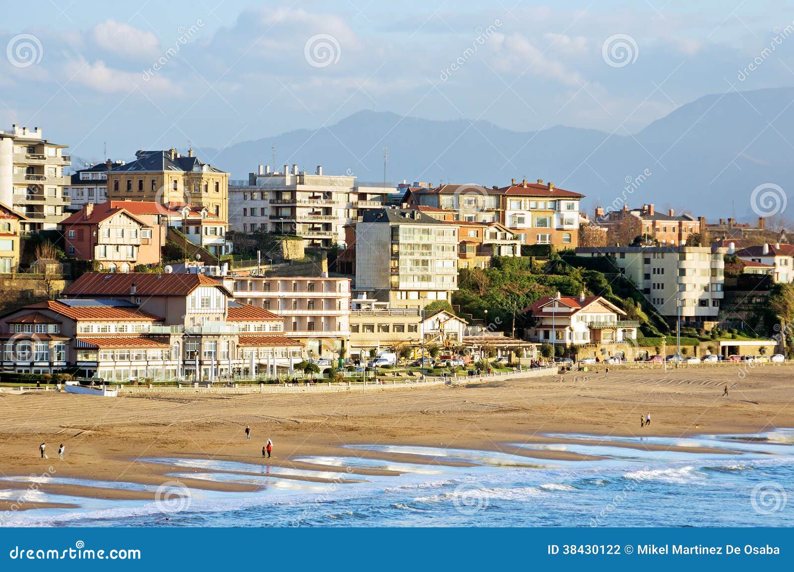 Getxo Beach with Residential Houses Stock Photo - Image of tourism ...
