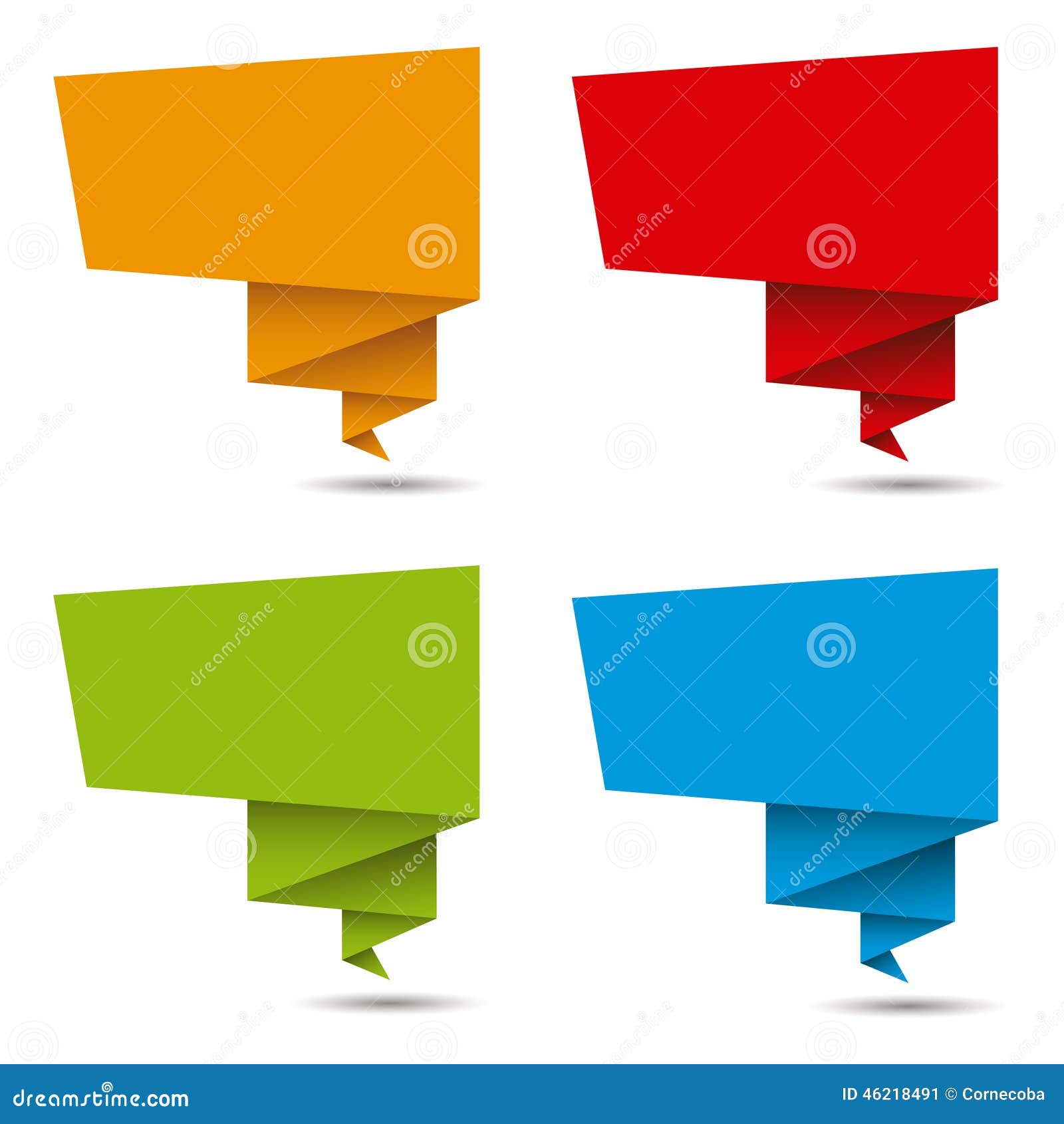 Gevouwen Document Banners, Differents Kleuren Vector Illustratie ...