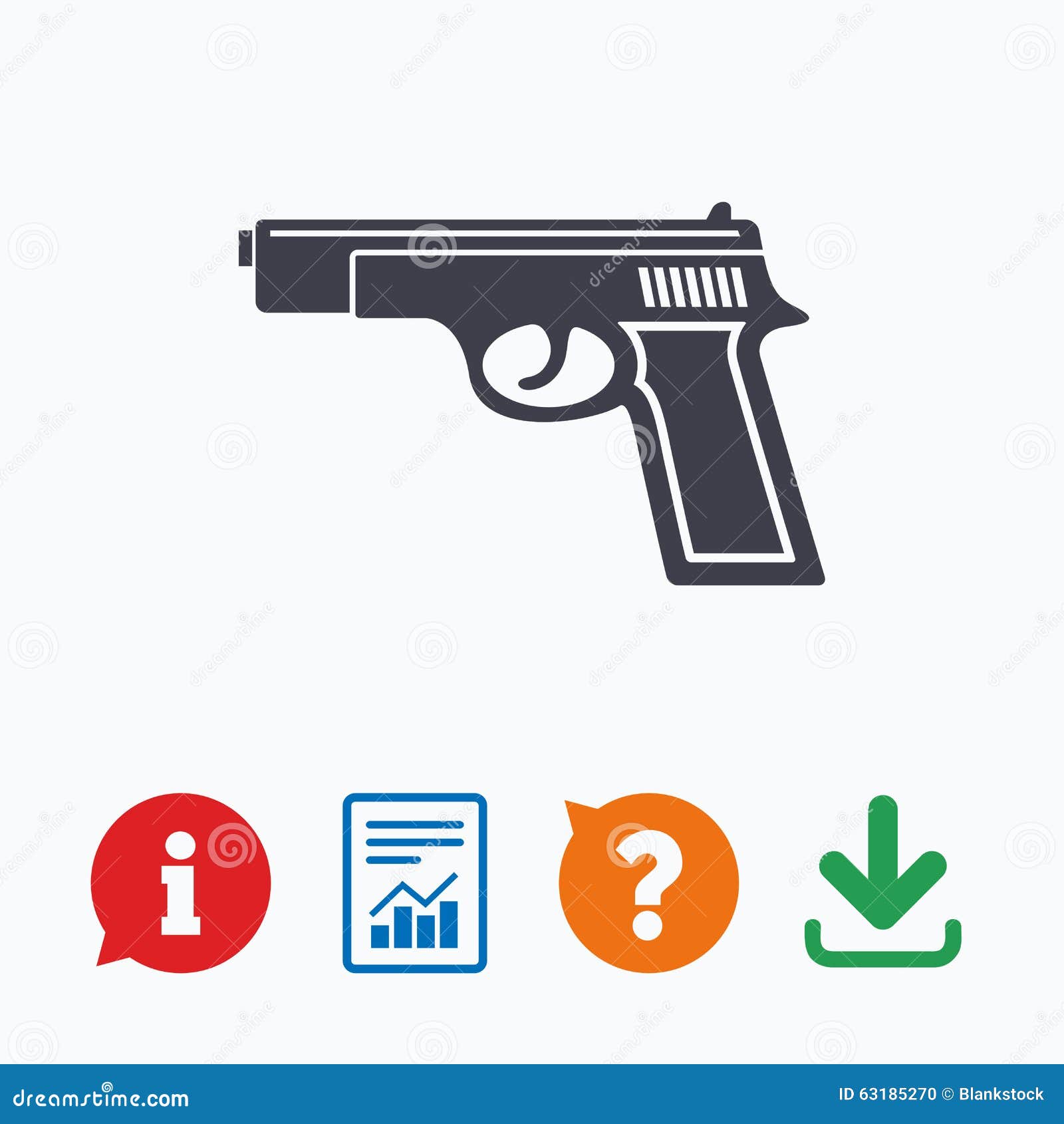 Gewehrzeichenikone Feuerwaffenwaffensymbol Vektor Abbildung ...