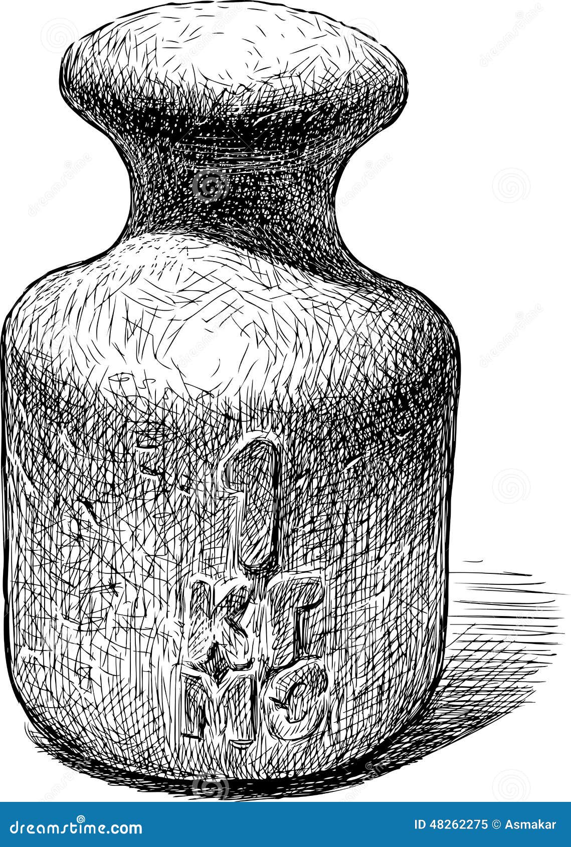 Gewicht von 1 Kilogramm vektor abbildung. Illustration von kilogramm ...