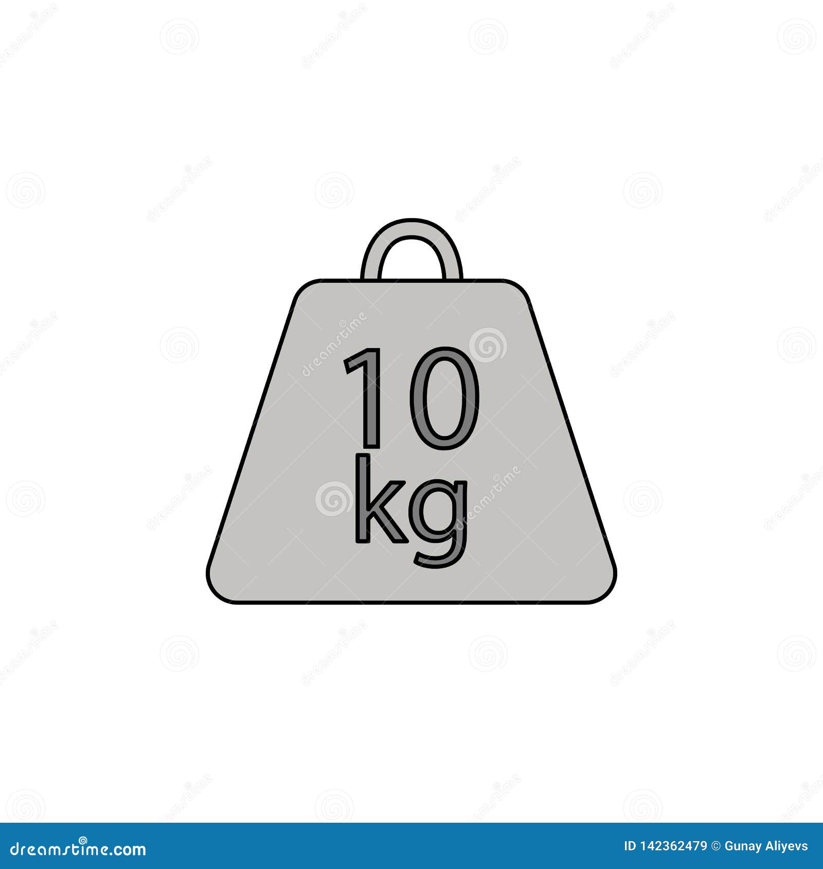 Gewichtssymbool 10 Kilogram Van De Overzichtskleur Het Pictogram Stock ...