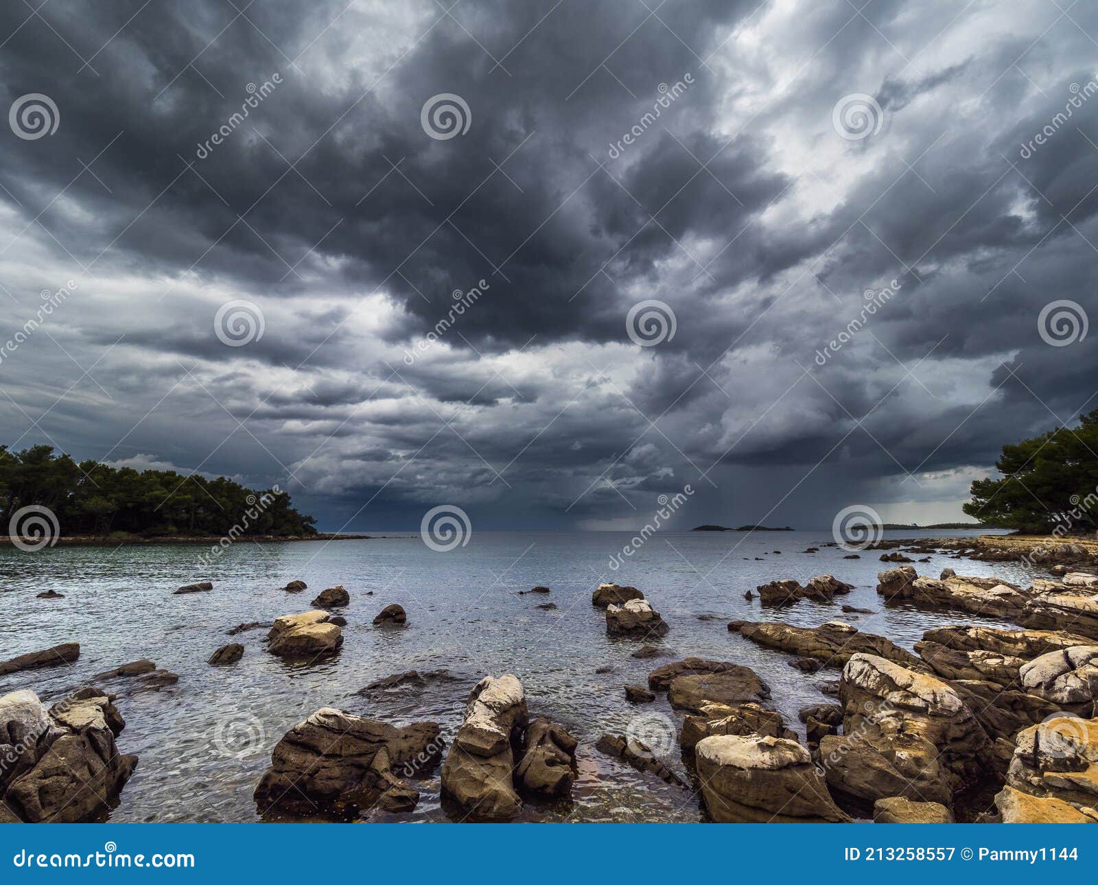 A stormy sky over the sea. stock image. Image of colorful - 213258557