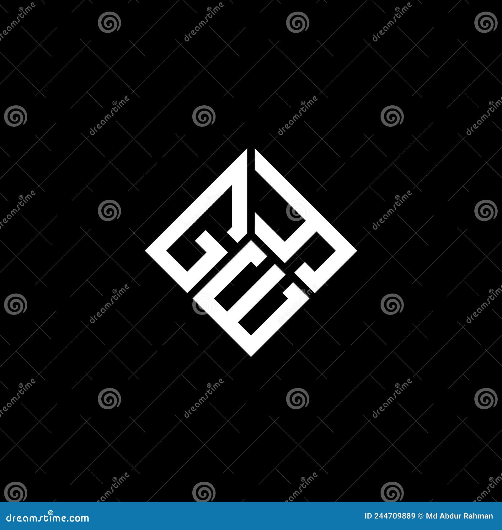 GEY Letter Logo Design on Black Background. GEY Creative Initials ...
