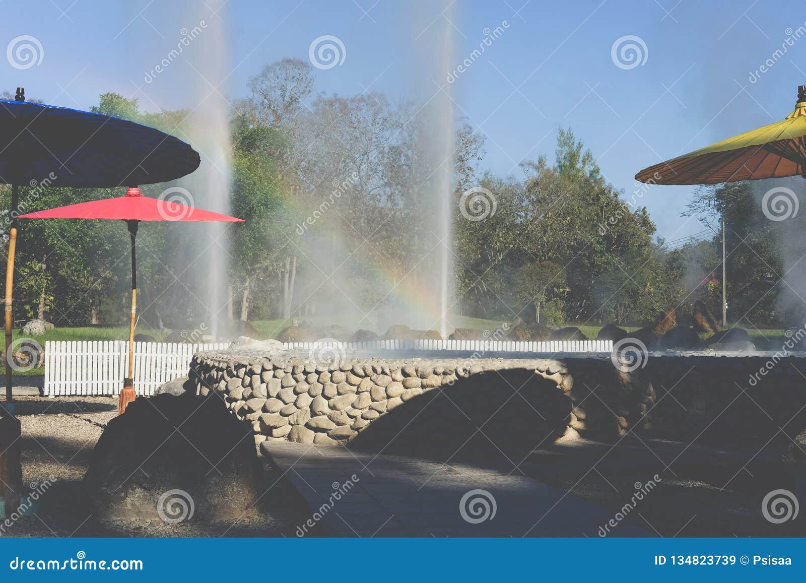 Geyser Eruption. Exploding Hot Spring Geothermal Water Stock Image ...