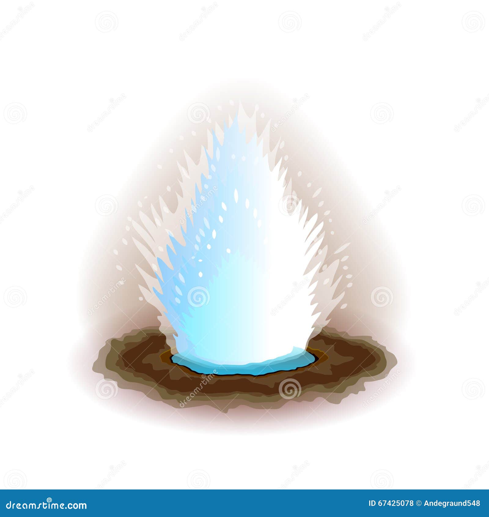 Geyser on white vector stock vector. Illustration of geothermal - 67425078
