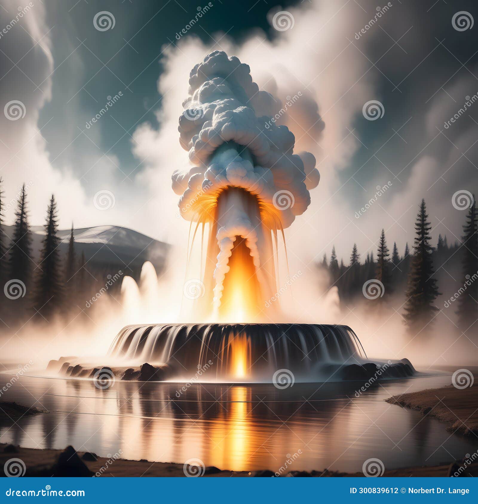 Geysers Explode, Ai-generatet Stock Illustration - Illustration of ...