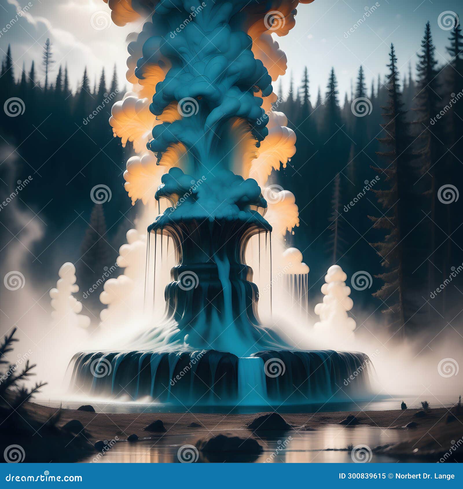 Geysers Explode, Ai-generatet Stock Illustration - Illustration of ...