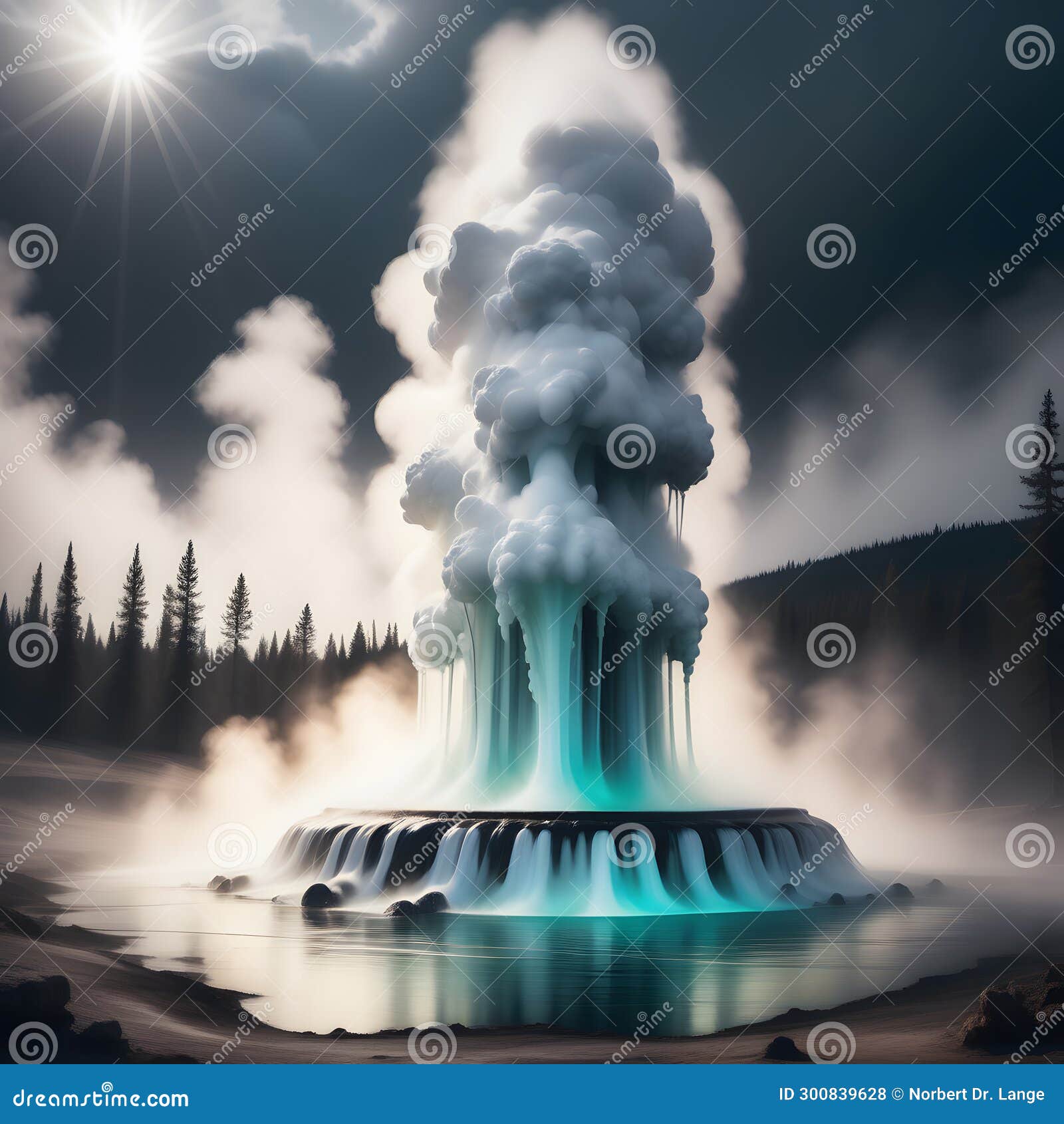 Geysers Explode, Ai-generatet Stock Illustration - Illustration of wild ...