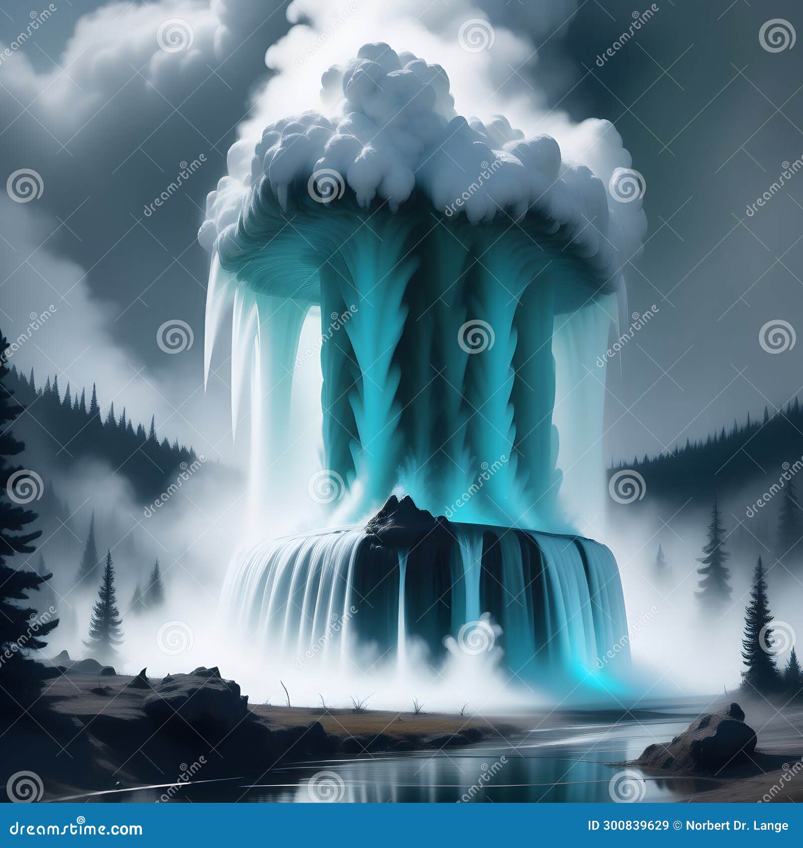 Geysers Explode, Ai-generatet Stock Illustration - Illustration of ...