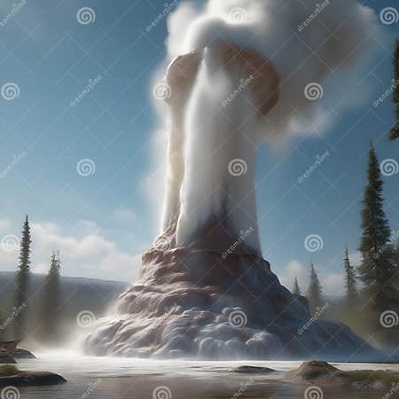 Geysers Explode, Ai-generatet Stock Illustration - Illustration of ...