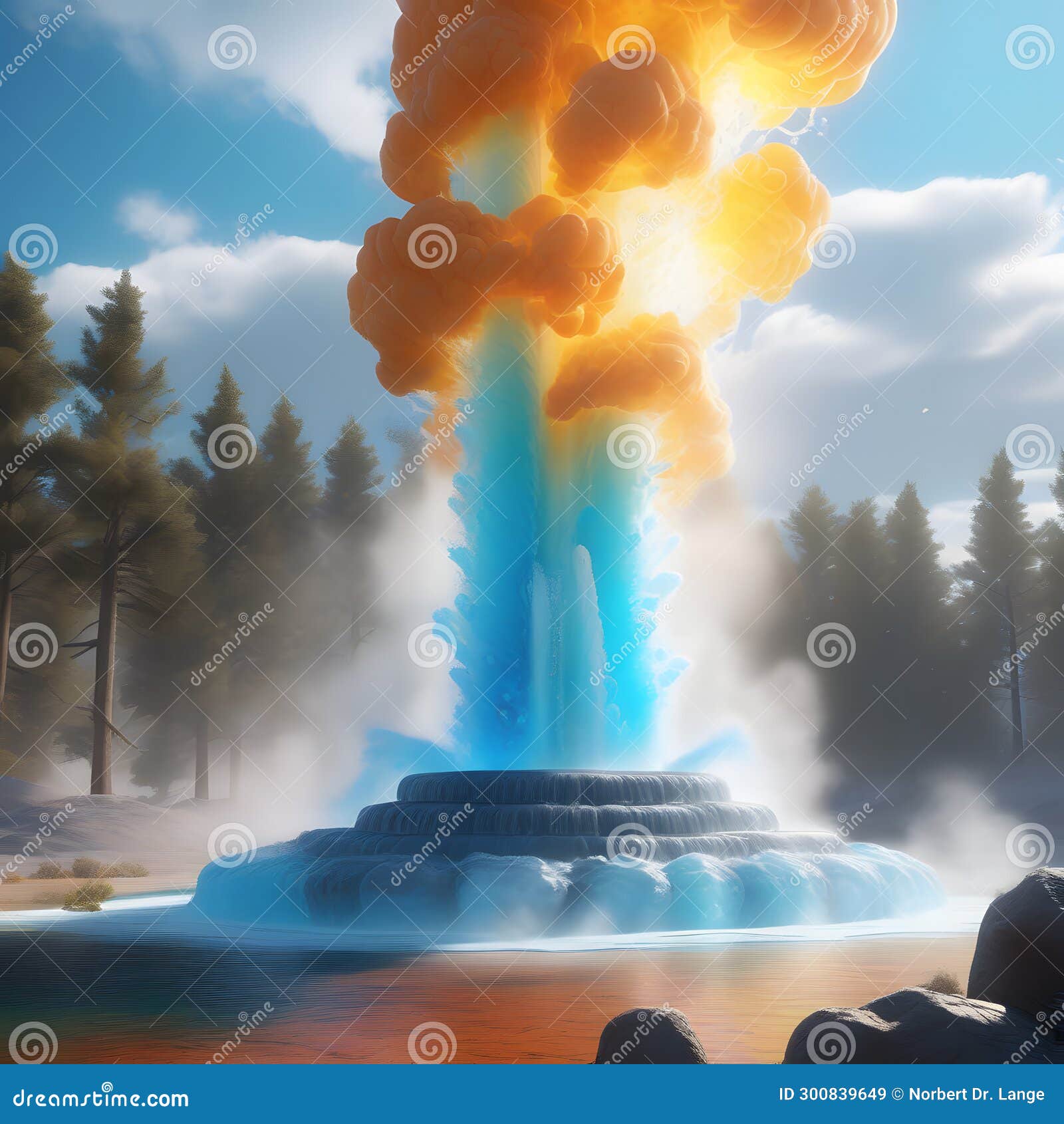 Geysers Explode, Ai-generatet Stock Image - Image of spectacle ...