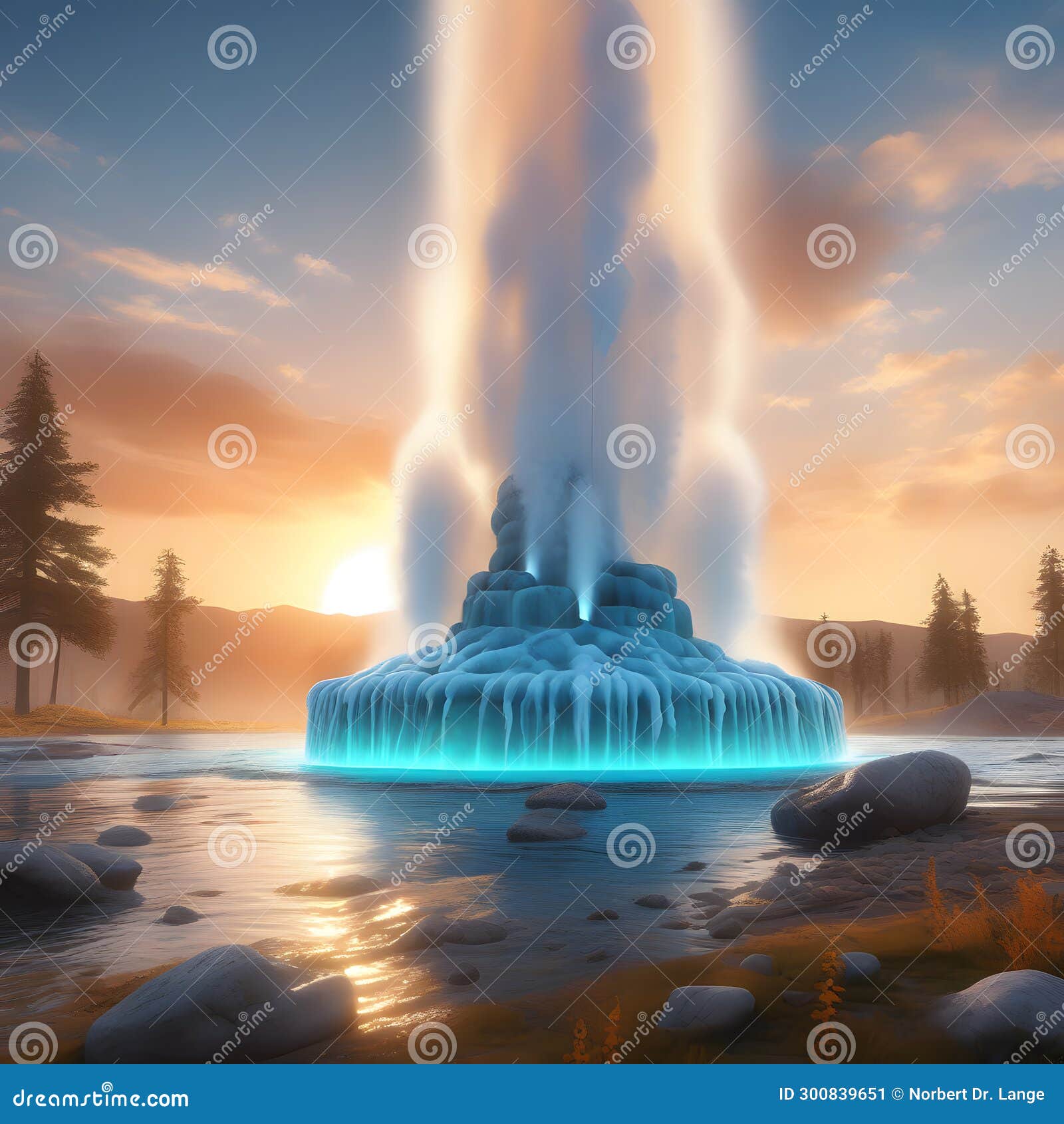 Geysers Explode, Ai-generatet Stock Illustration - Illustration of ...