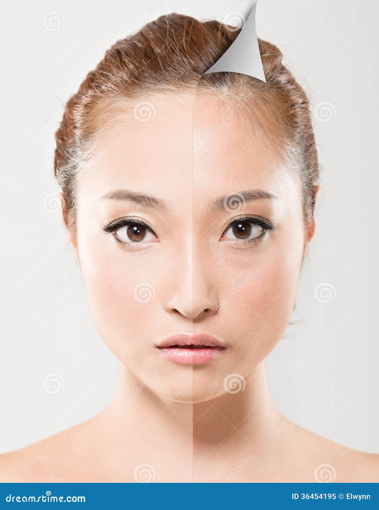 Gezicht van mooie Aziaat stock afbeelding. Image of dame - 36454195