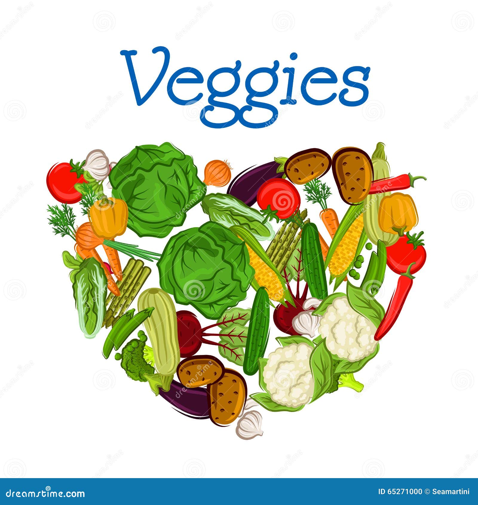 Gezond Hart Van Verse Groenten Vector Illustratie - Illustration of ...