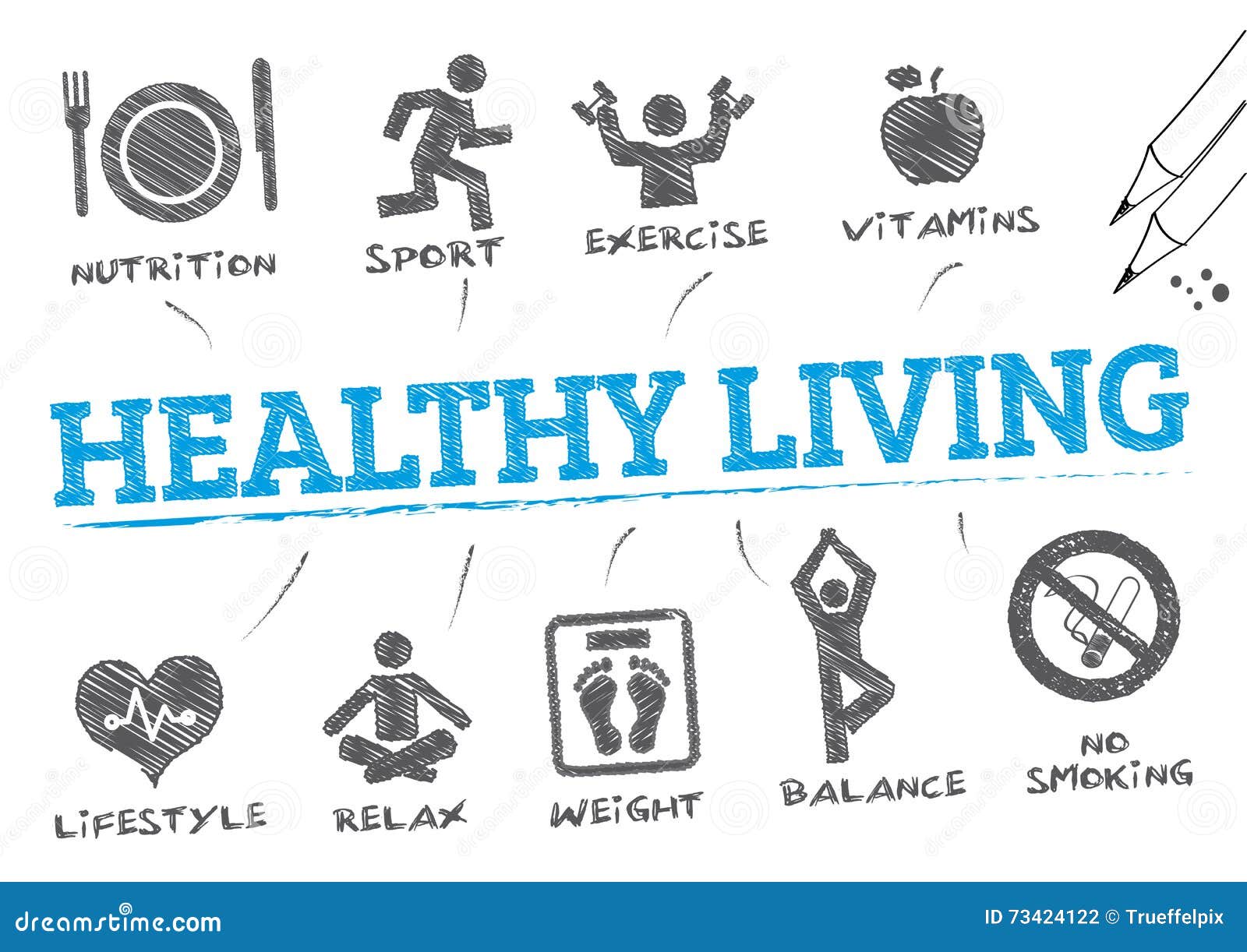 Gezond het leven concept stock illustratie. Illustration of leven ...