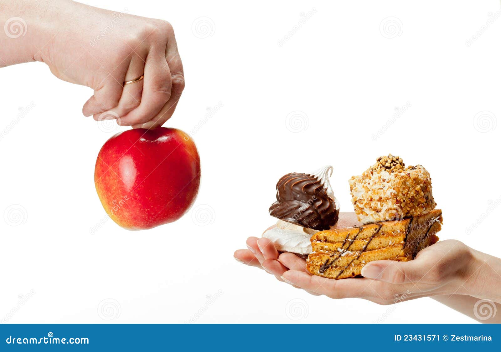 Gezond of Ongezond Voedsel? Stock Afbeelding - Image of appel, knipsel ...