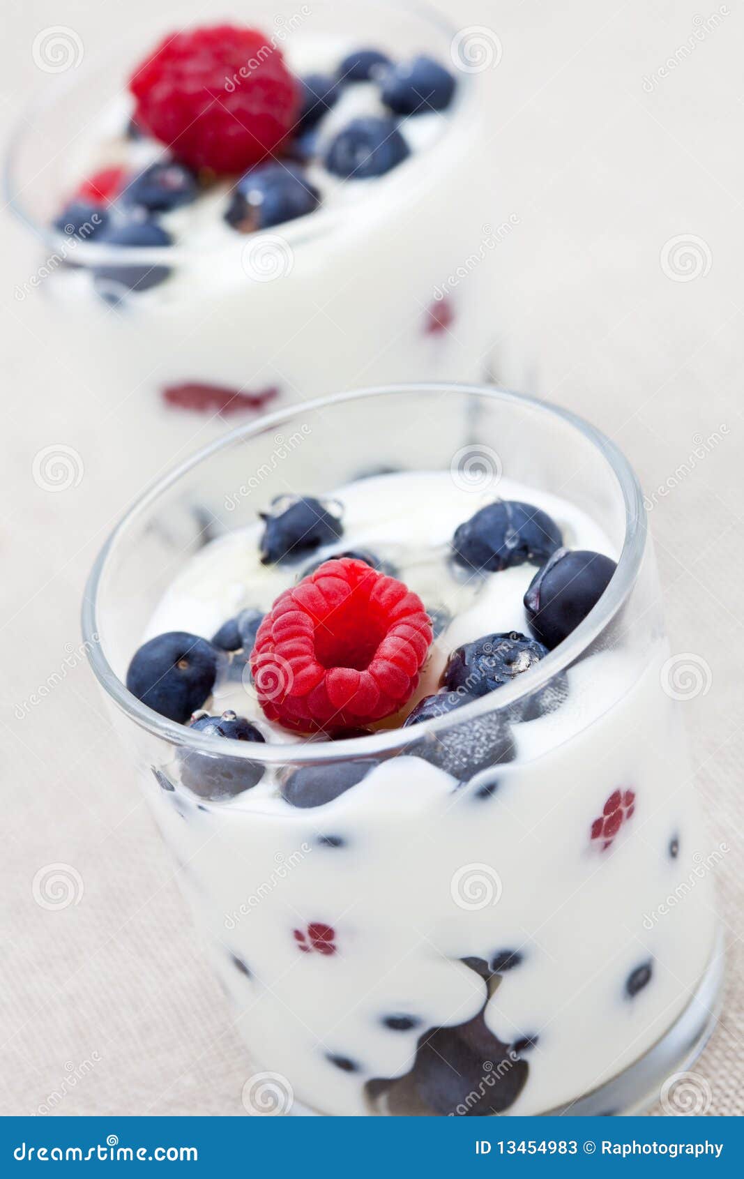 Gezond Ontbijt Van Yoghurt En Bosbessen Stock Afbeelding - Image of ...