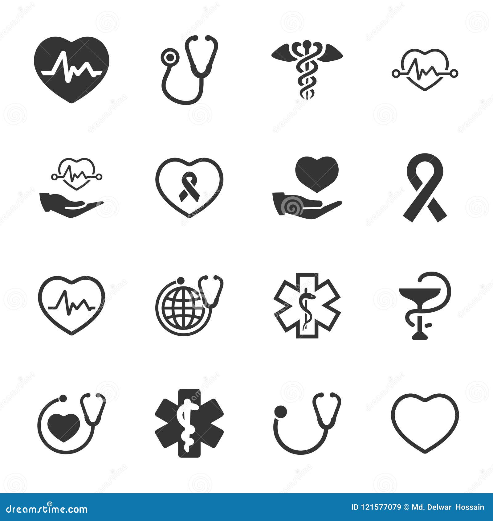 Gezondheidszorgsymbolen - Gray Version Vector Illustratie ...