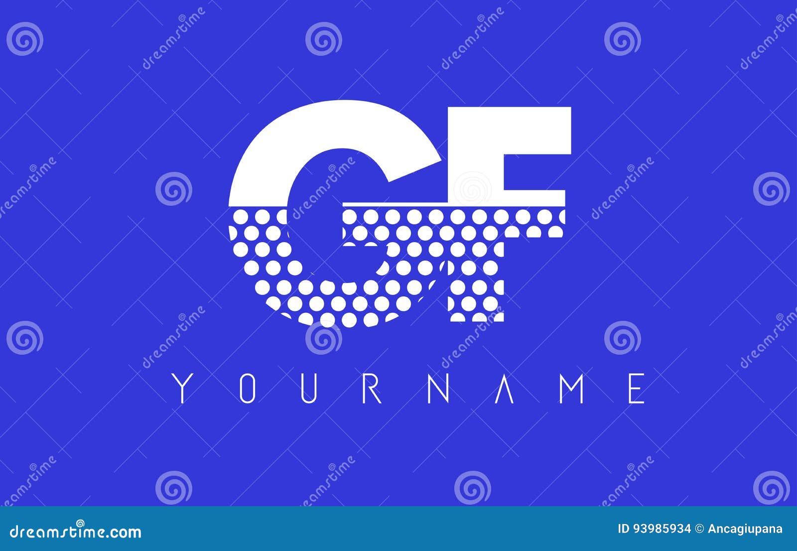 GF G F Dotted Letter Logo Design with Blue Background. Stock Vector ...