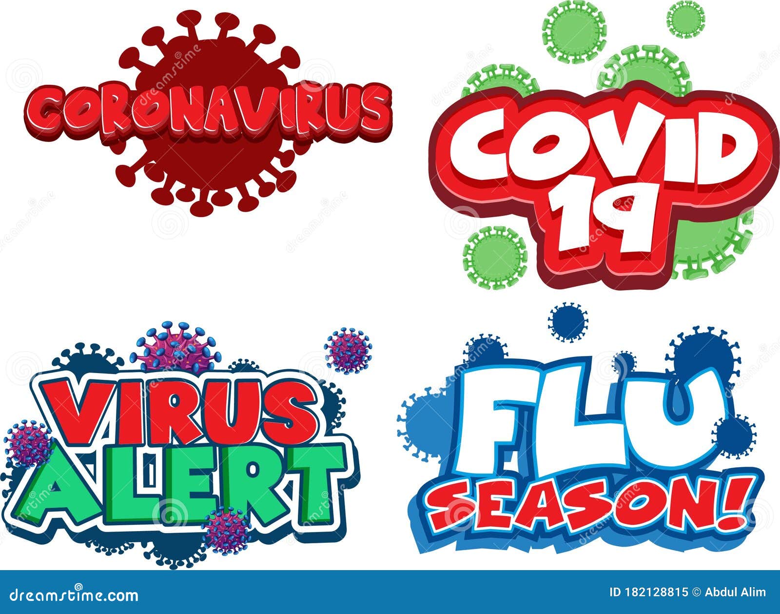 Font Design for Word Related To Coronavirus Stock Vector - Illustration ...