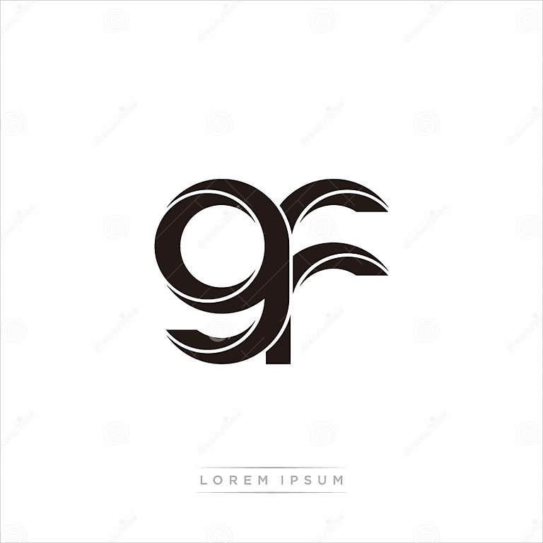 Gf Initial Letter Split Lowercase Modern Monogram Linked Outline Rounded Logo Stock Vector ...