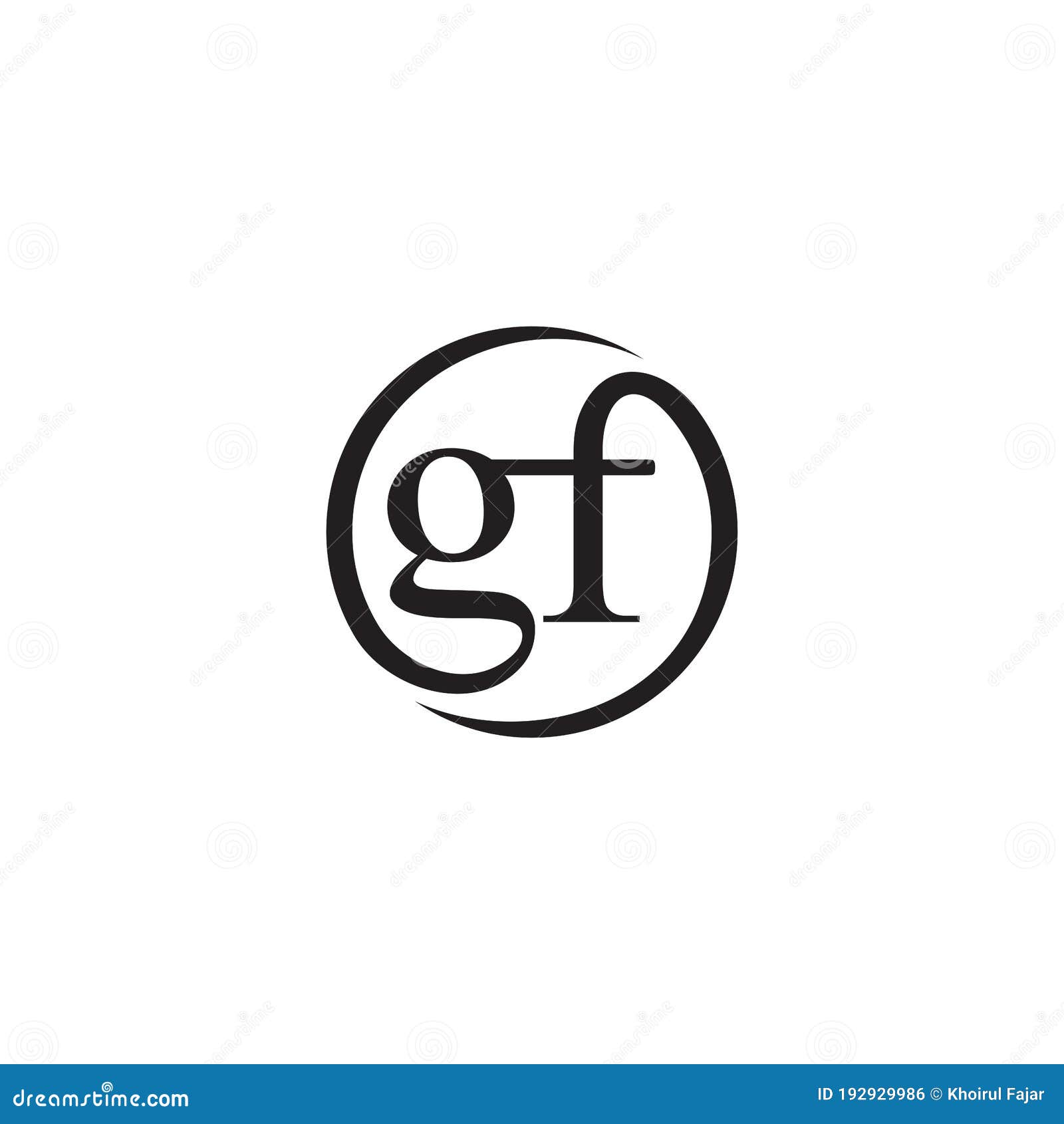 GF Initial Letters Loop Linked Circle Monogram Logo Stock Vector ...