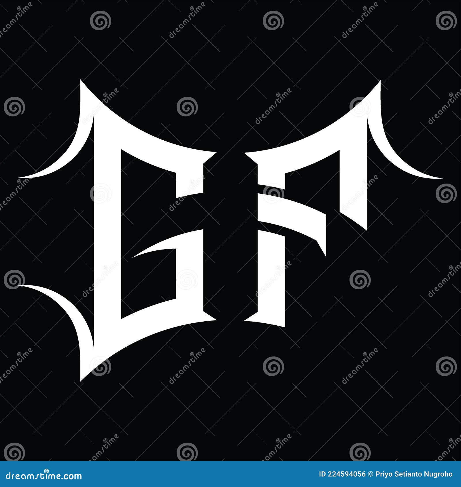 GF Logo Monogram with Abstract Shape Design Template Stock Vector ...