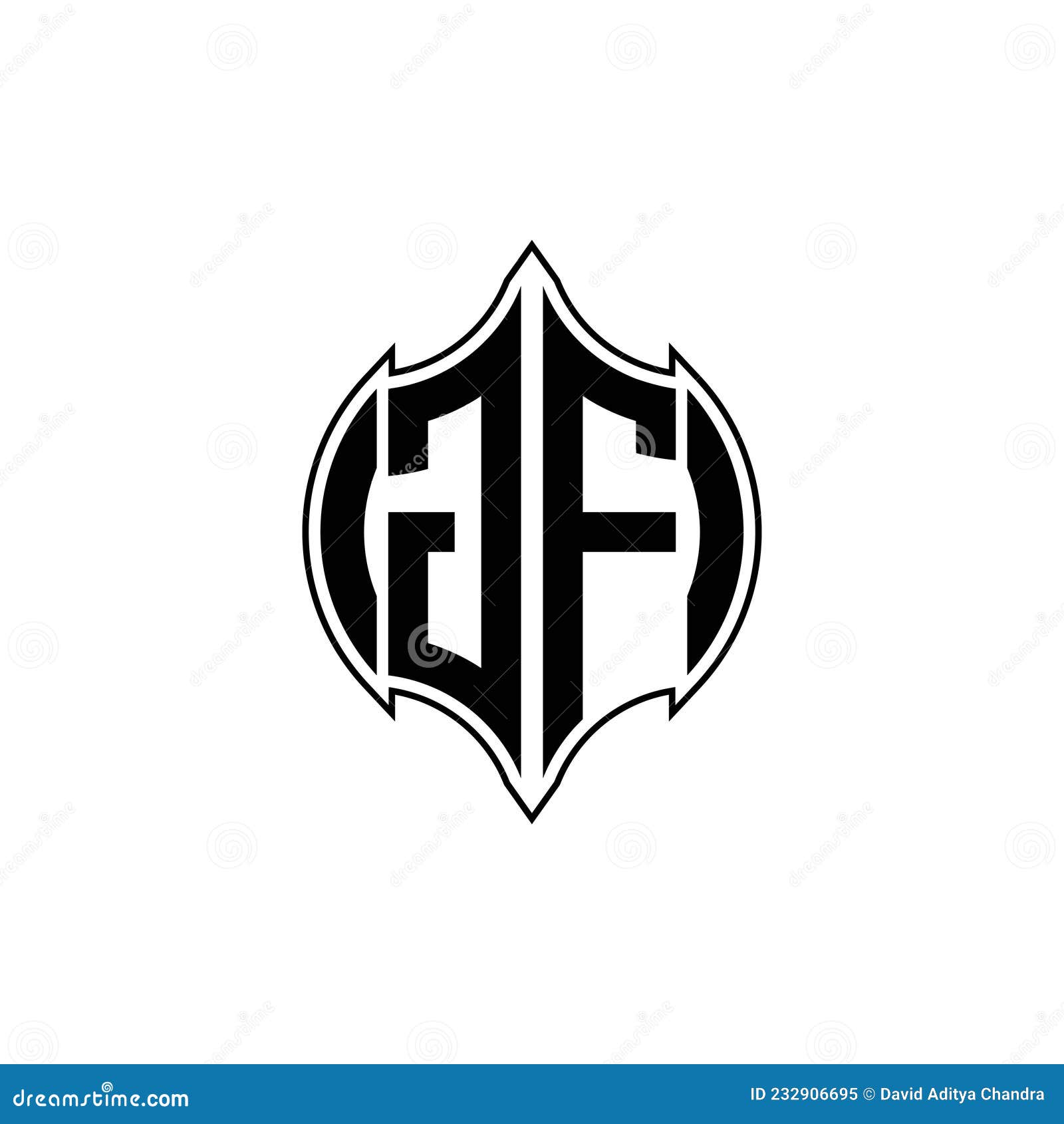 GF Logo Monogram Geometric Shield Shape Style Stock Vector ...