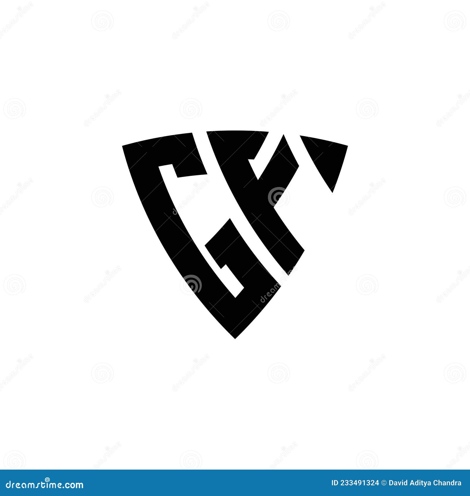 GF Logo Monogram Triangle Shield Style Stock Vector - Illustration of ...