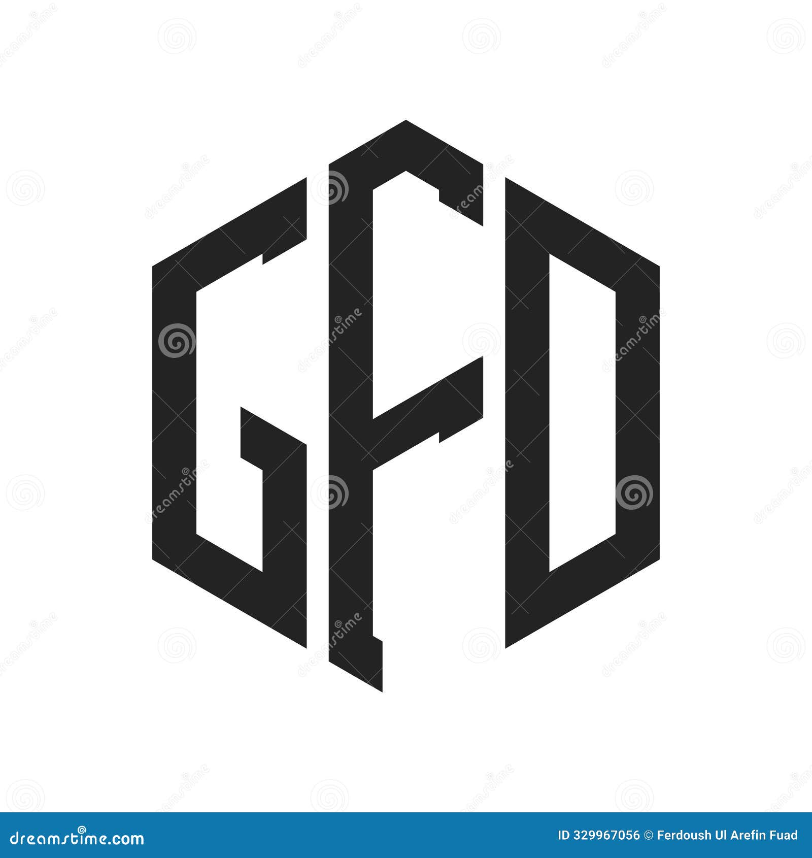 GFD Logo Design. Initial Letter GFD Monogram Logo Using Hexagon Shape ...