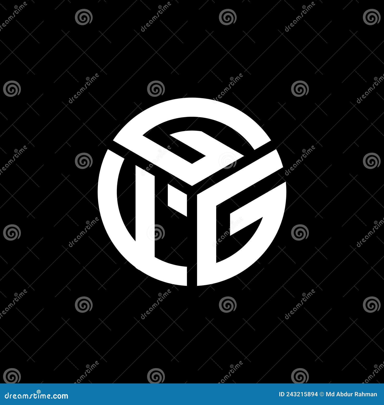 GFG Letter Logo Design on Black Background. GFG Creative Initials ...