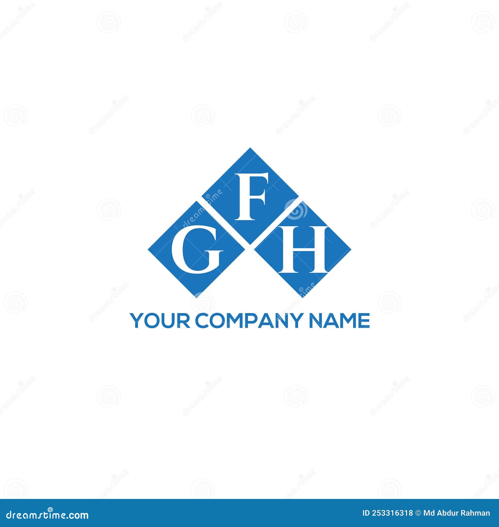 GFH Letter Logo Design on WHITE Background. GFH Creative Initials ...