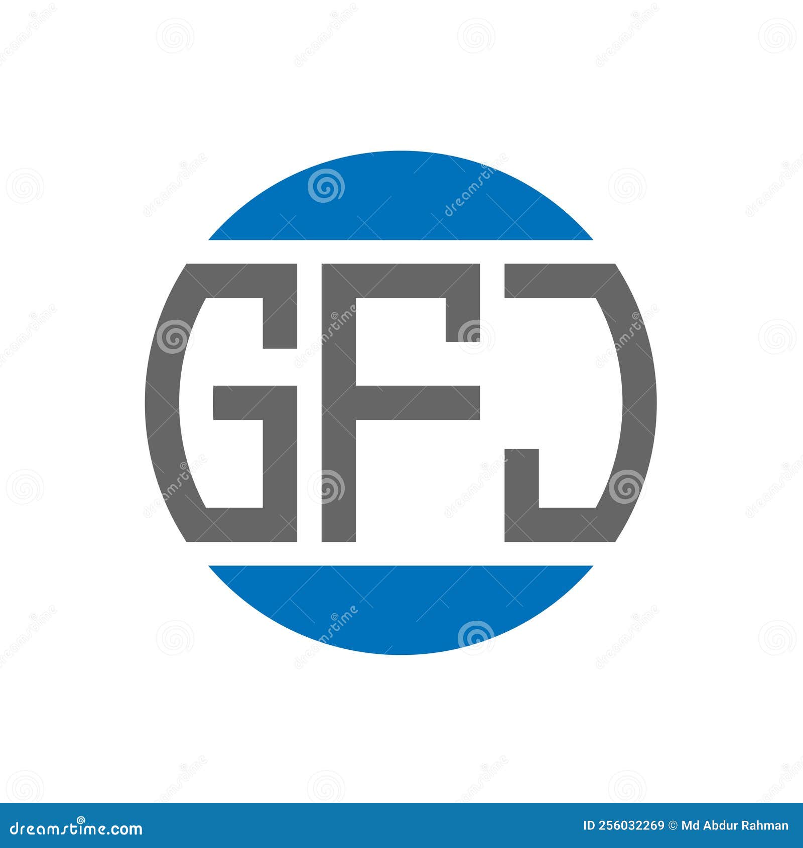 GFJ Letter Logo Design on White Background. GFJ Creative Initials ...