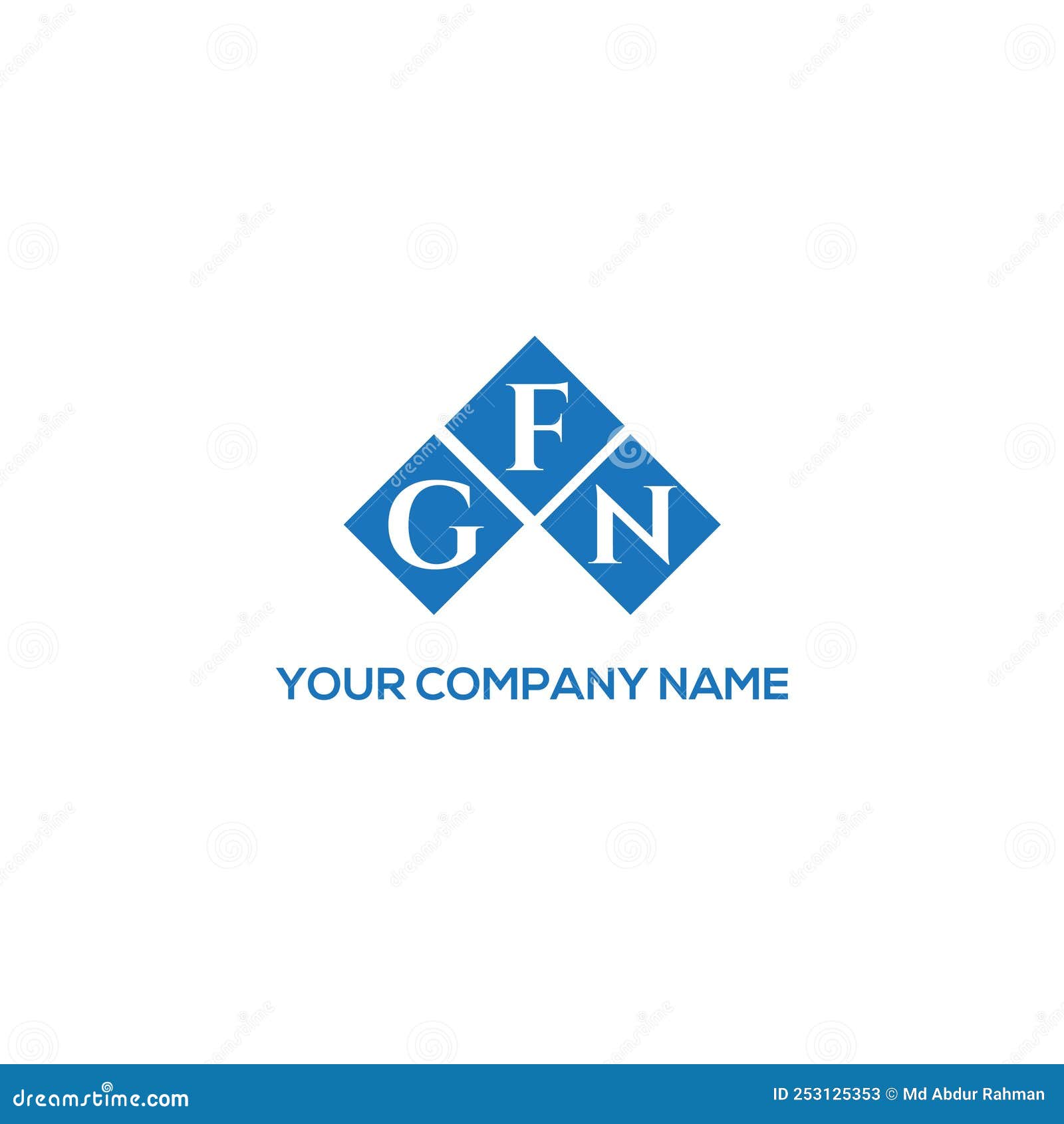 GFN Letter Logo Design on WHITE Background. GFN Creative Initials ...