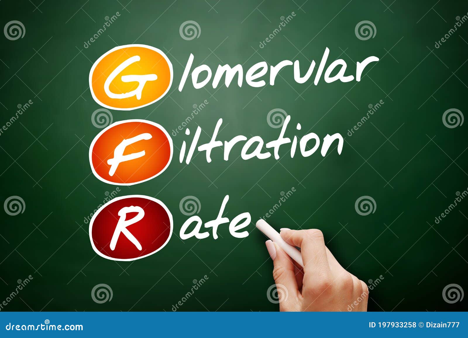 GFR - Glomerular Filtration Rate Acronym With Marker, Concept ...