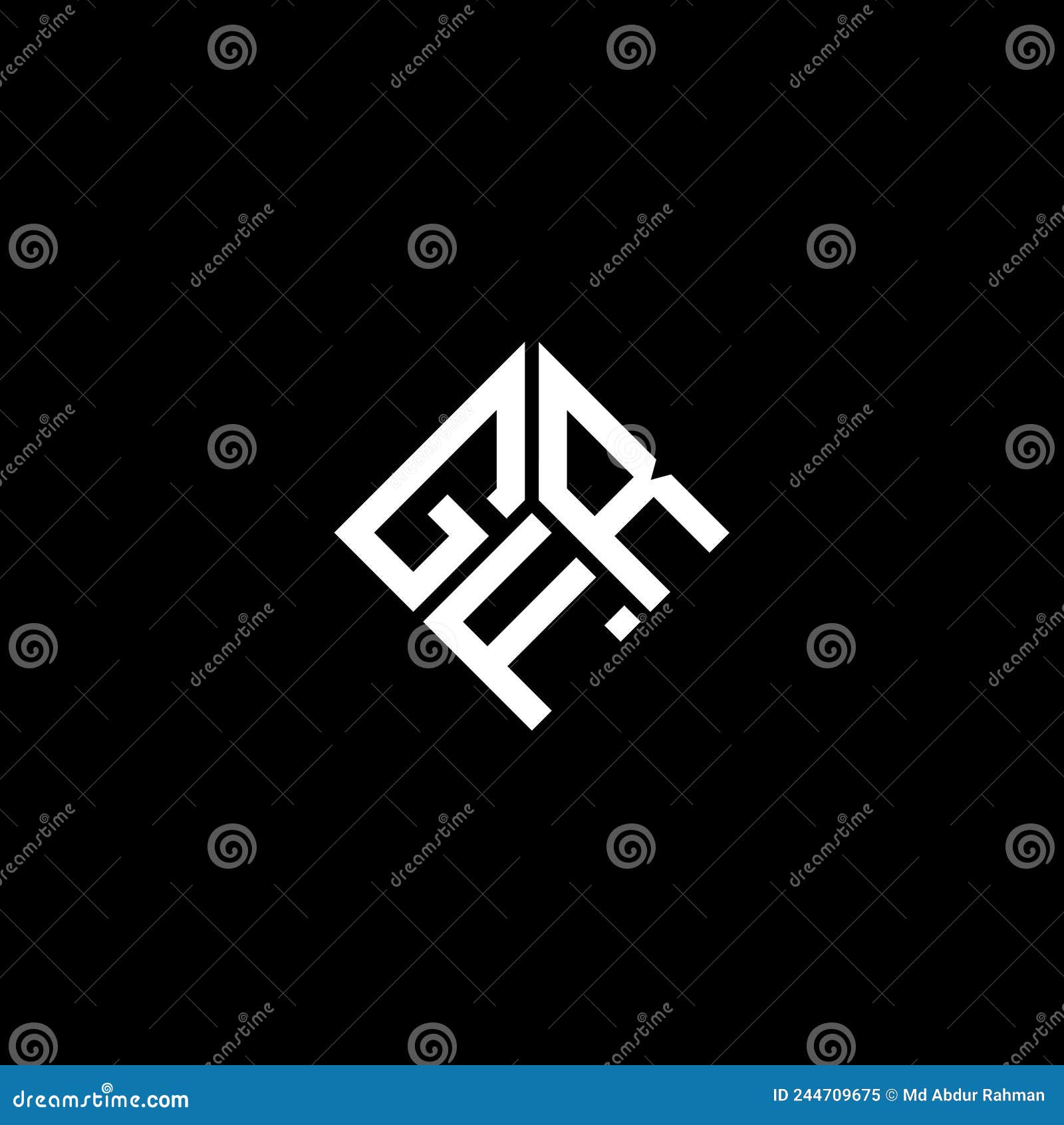 GFR Letter Logo Design On Black Background. GFR Creative Initials ...