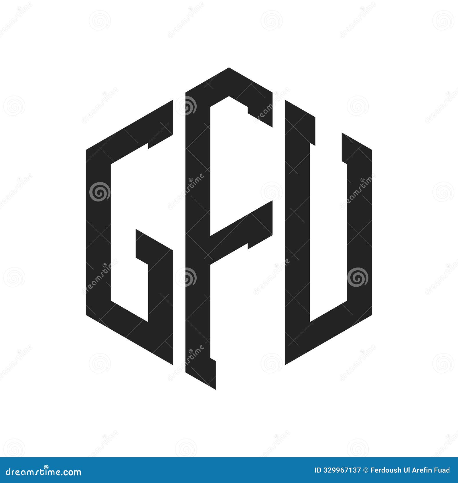 GFU Logo Design. Initial Letter GFU Monogram Logo Using Hexagon Shape ...