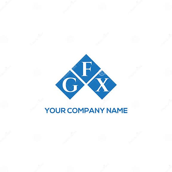 GFX Letter Logo Design on WHITE Background. GFX Creative Initials Letter Logo Concept Stock ...