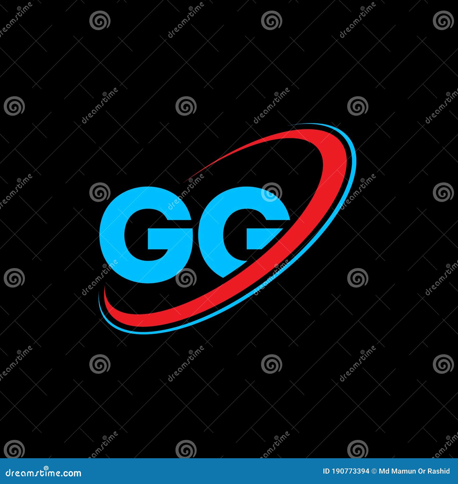 GG G G Letter Logo Design. Initial Letter GG Linked Circle Uppercase ...