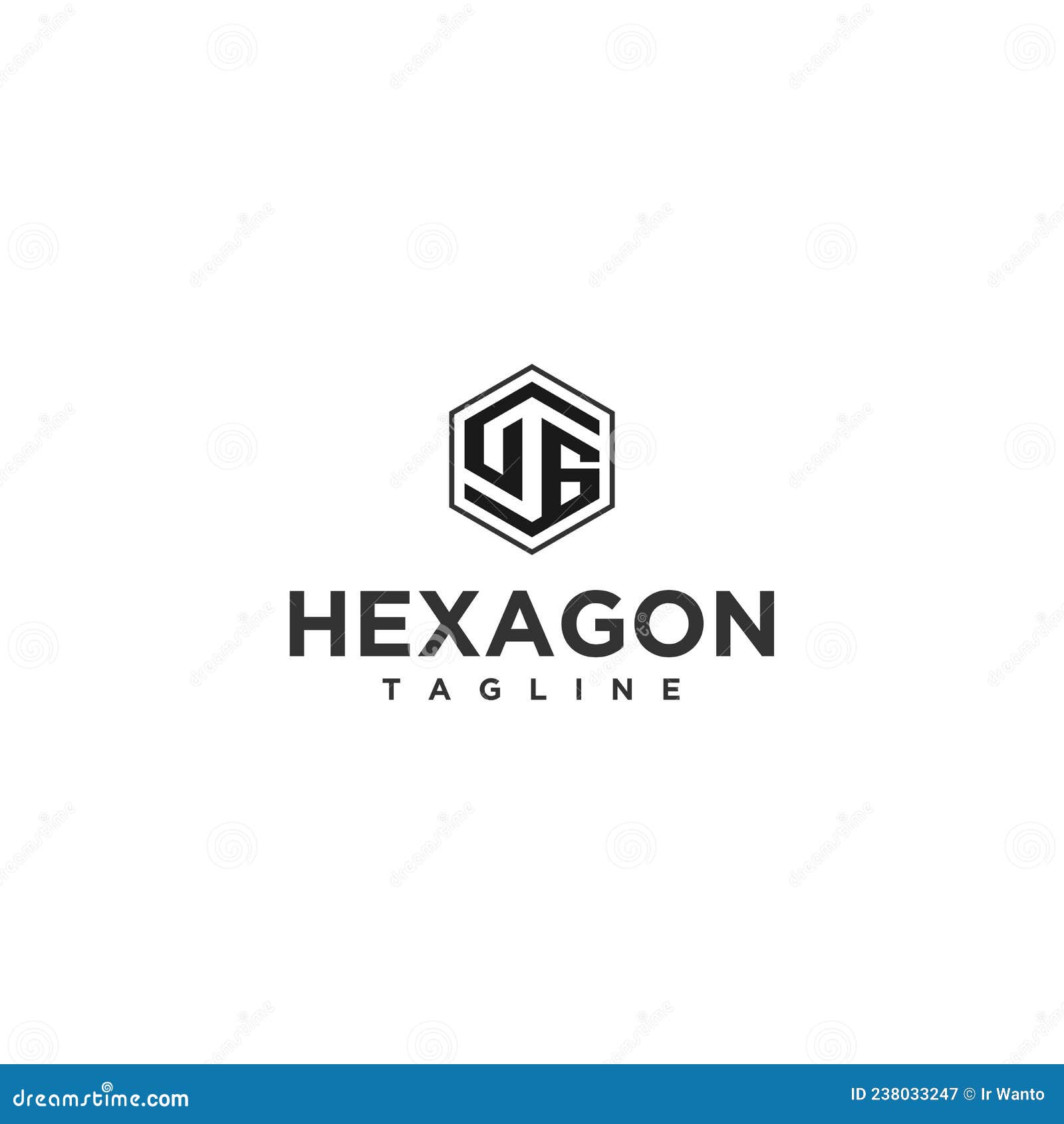 Gg hexagon logo design stock vector. Illustration of creative - 238033247