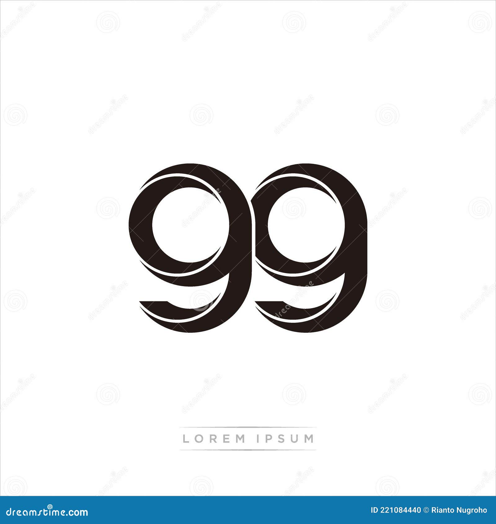 Gg Initial Letter Split Lowercase Modern Monogram Linked Outline ...