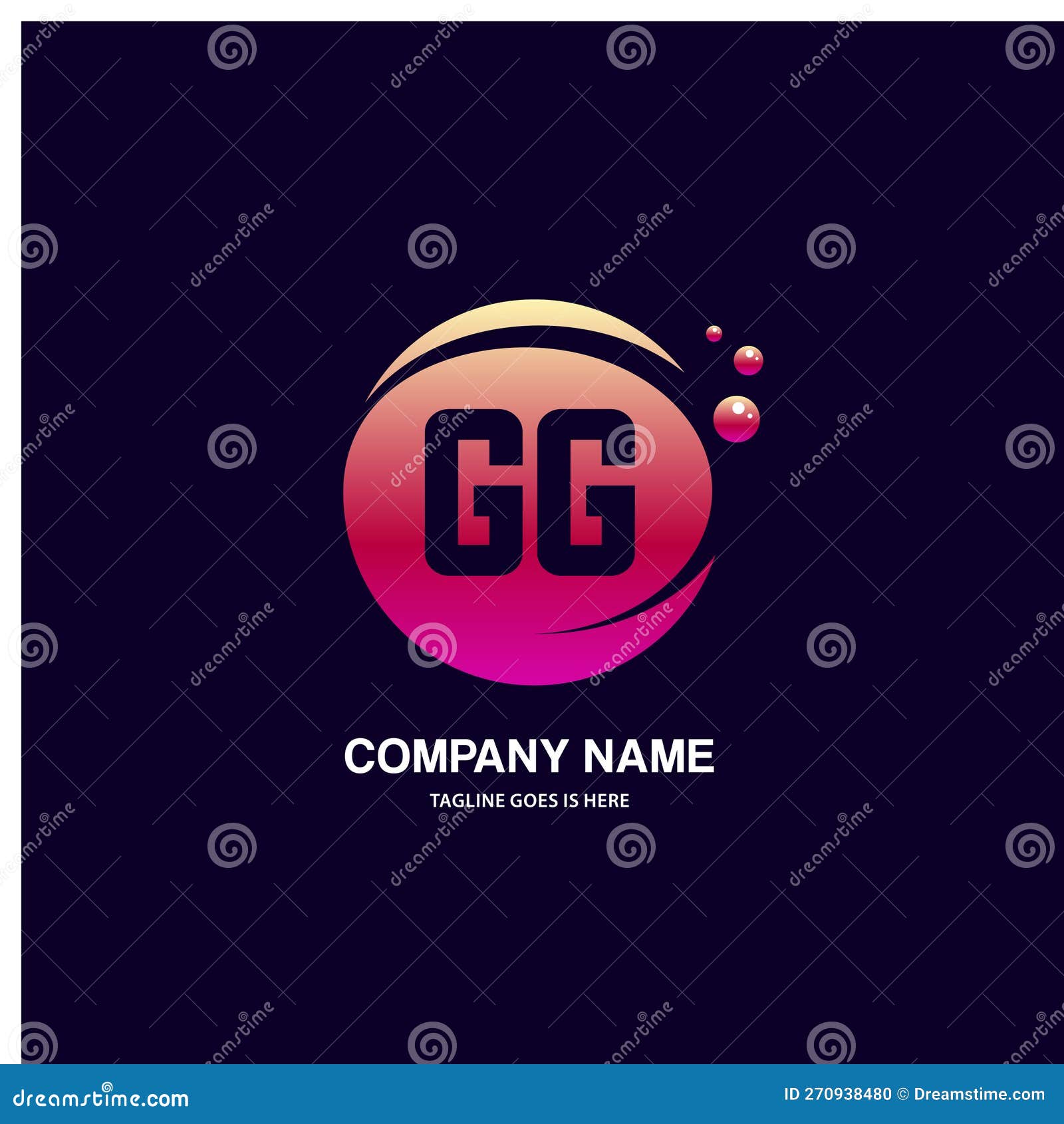 GG Initial Logo with Colorful Circle Template Vector Stock Vector ...